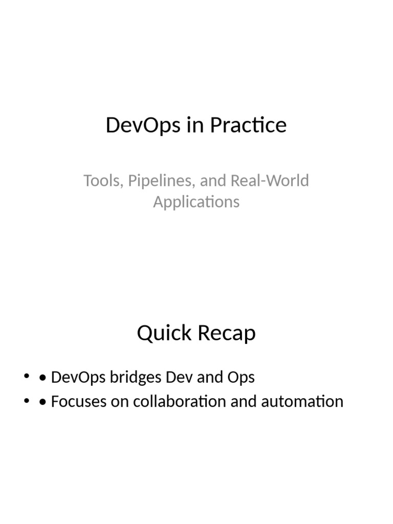 DevOps in Practice Presentation | PDF