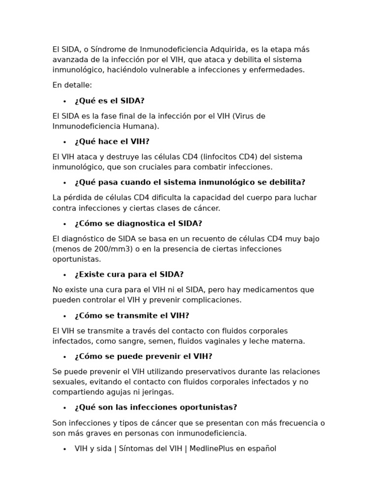 Entendiendo el SIDA y su transmisión | PDF | VIH / SIDA | VIH