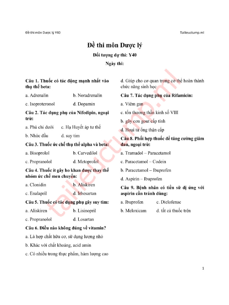 Y40 Duoc Ly Co DA | PDF