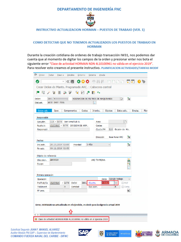 Actualización de Puestos HORMAN en SAP | PDF