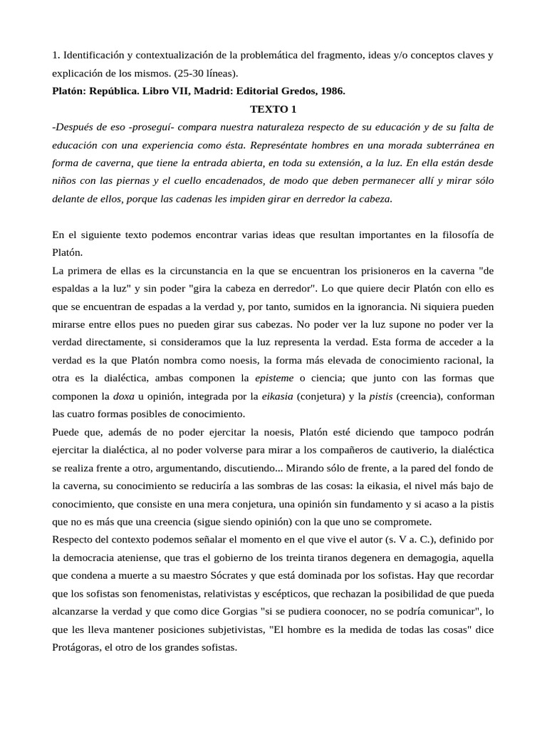Textos de Platon Analizados. | PDF | Platón | Conocimiento