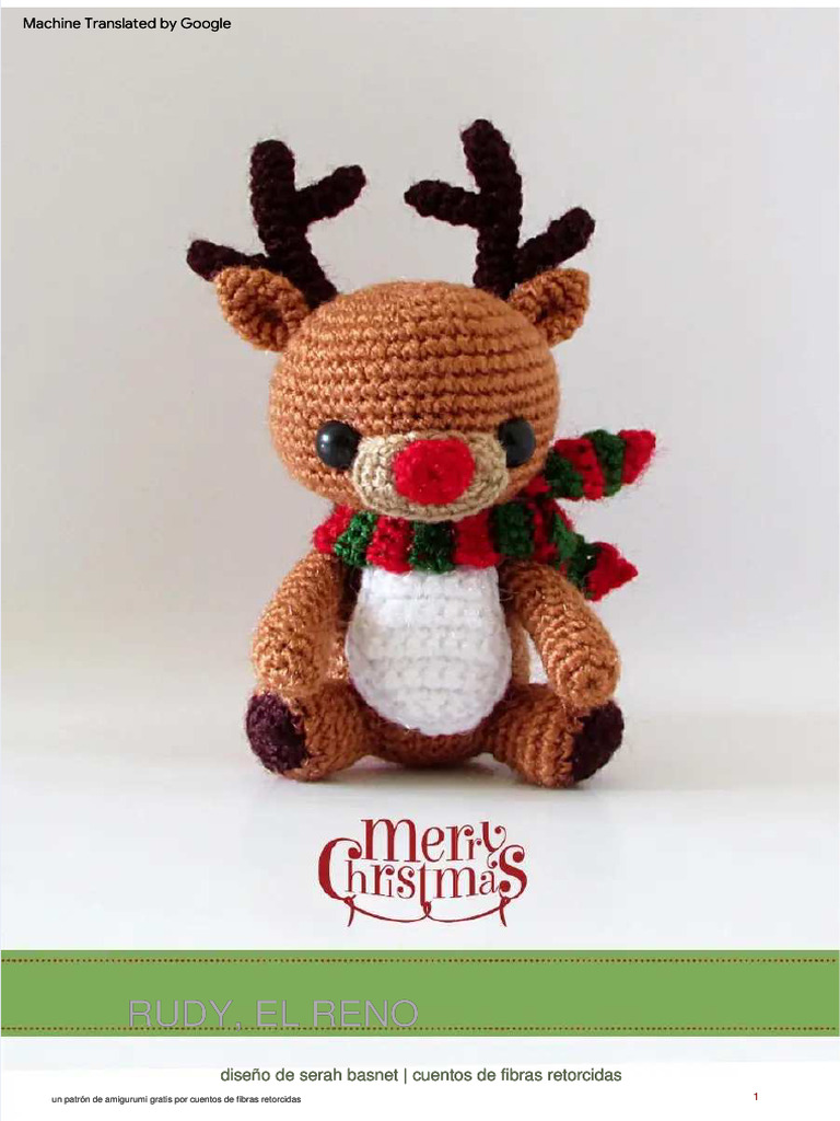 PDF Rudy The Reindeer Amigurumi Pattern Tales of Twisted Fibers 1 ...