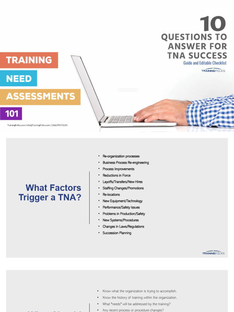 TrainingNeedsAssessment101 Editablechecklist TrainingFolks | PDF | Business | Learning