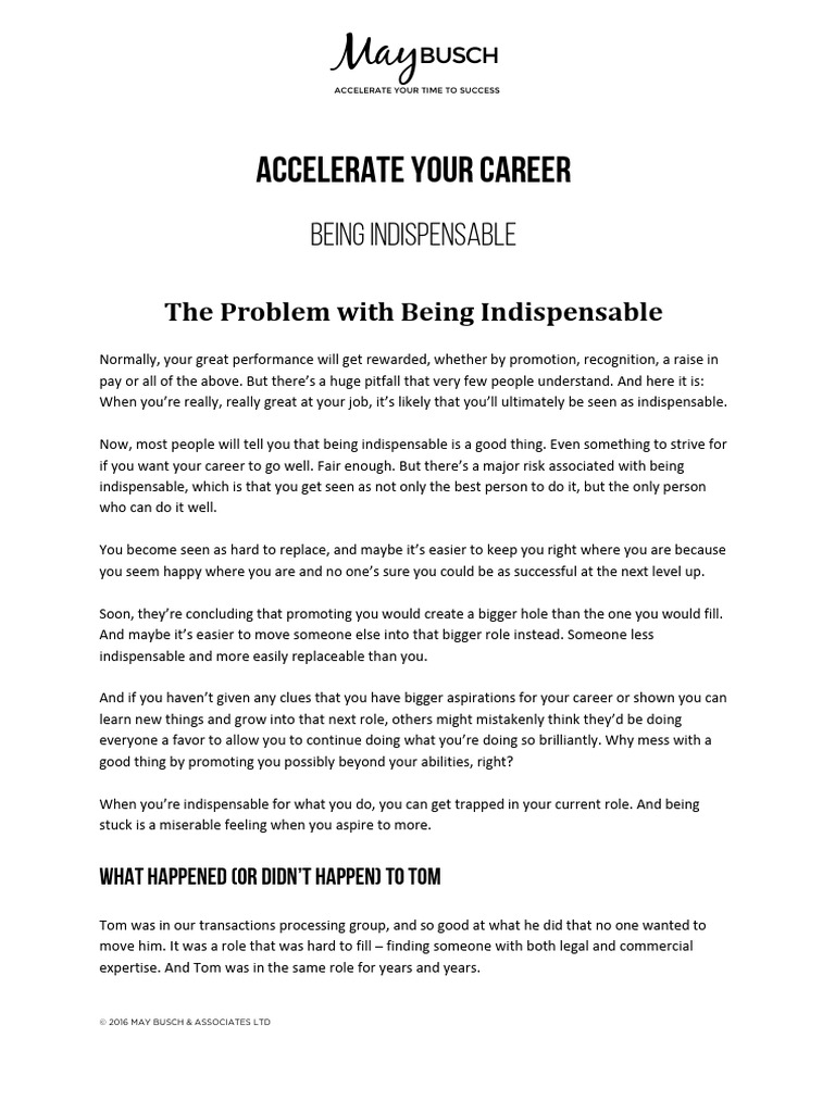 AYC Lesson 5 Being Indispensible | PDF | Behavioural Sciences | Cognition