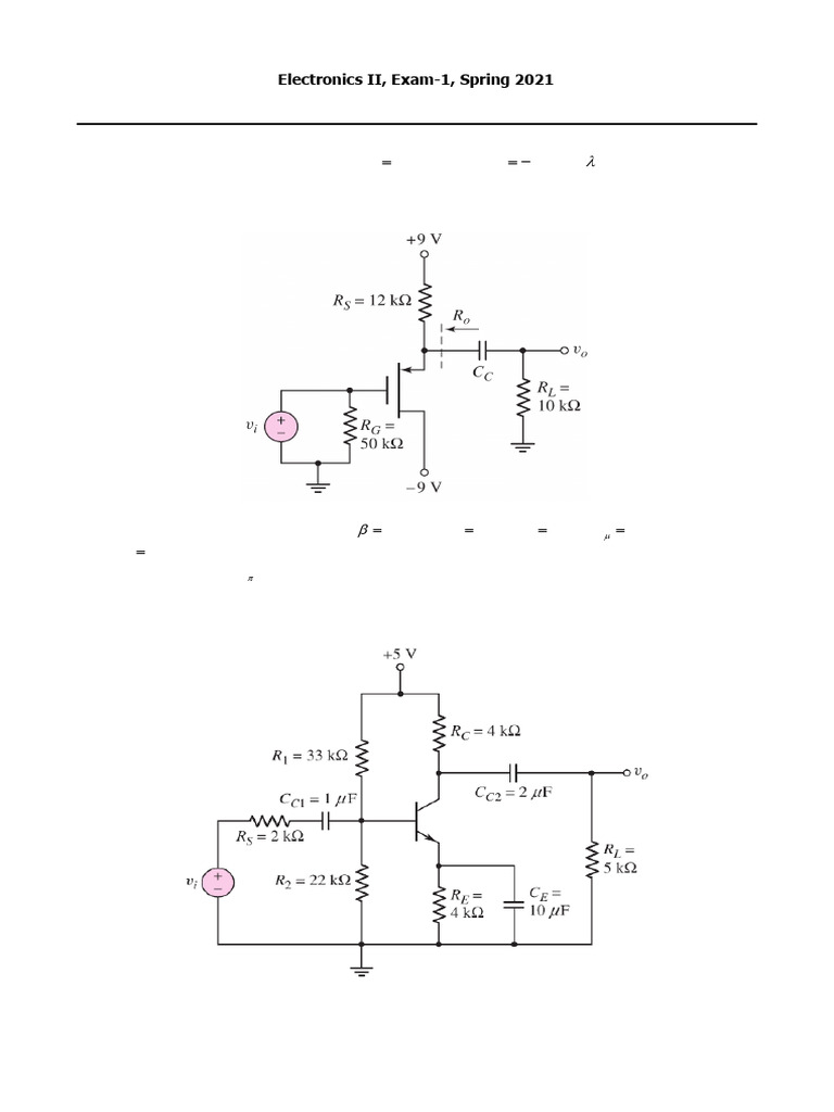 Electronics II 2021 Ex1 | PDF