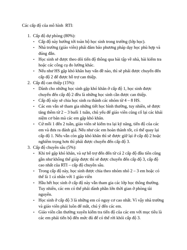 3 Tiers of RTI | PDF