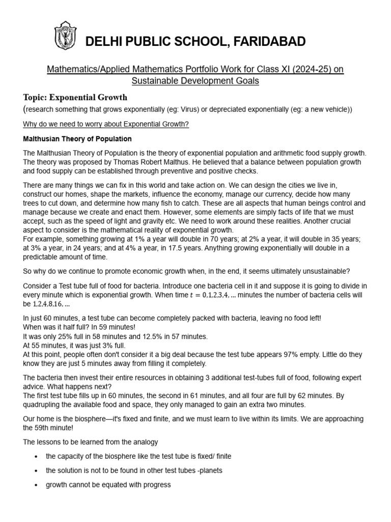 Mathematics,App Mathematics Portfolio work Class XI (2024-25) | PDF | Theory