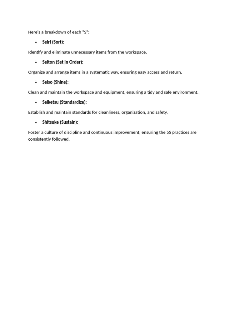 Understanding the 5S Methodology | PDF