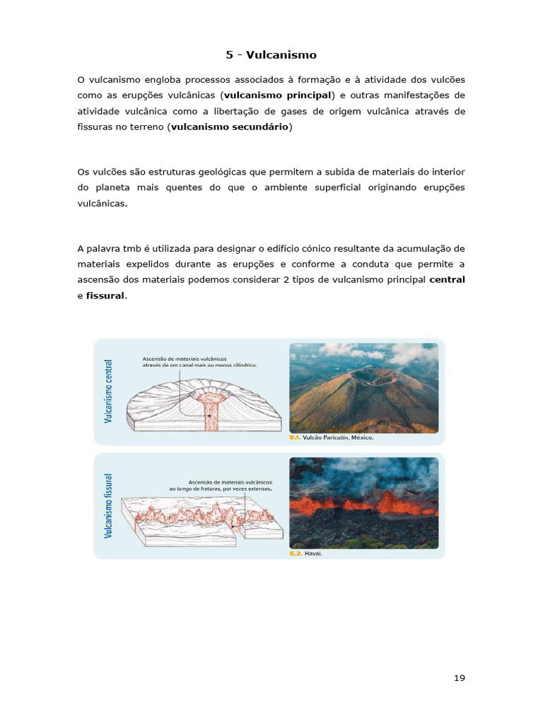 Vulcanismo: Tipos e Efeitos | PDF | Vulcão | Magma