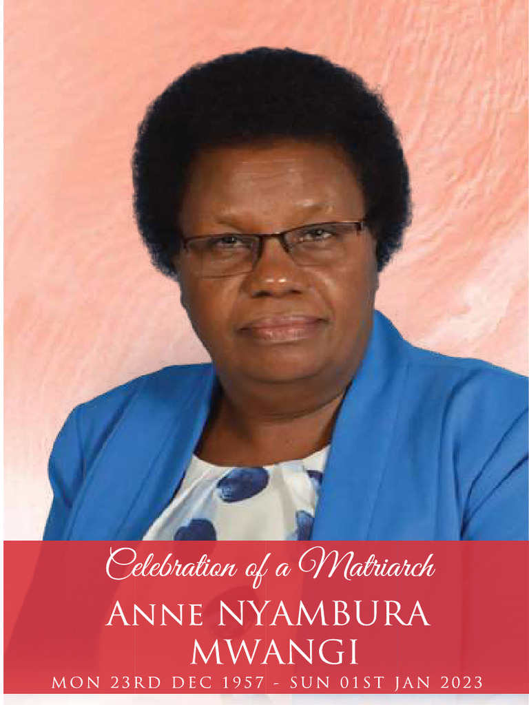 Ann Nyambura Eulogy Draft 3 Compressed 1672989979 | PDF