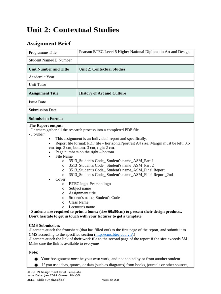 Contextual-Studies_ASM2-Brief | PDF | Cognition | Learning