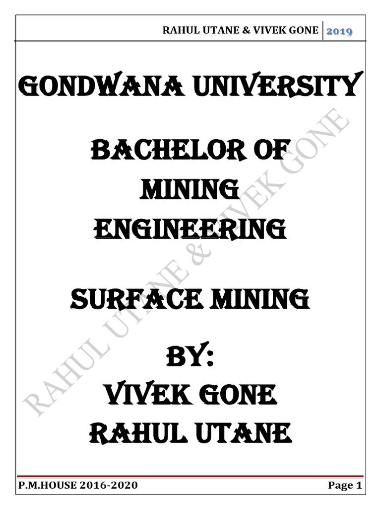 Surface Mining | PDF | Mining | Coal Mining