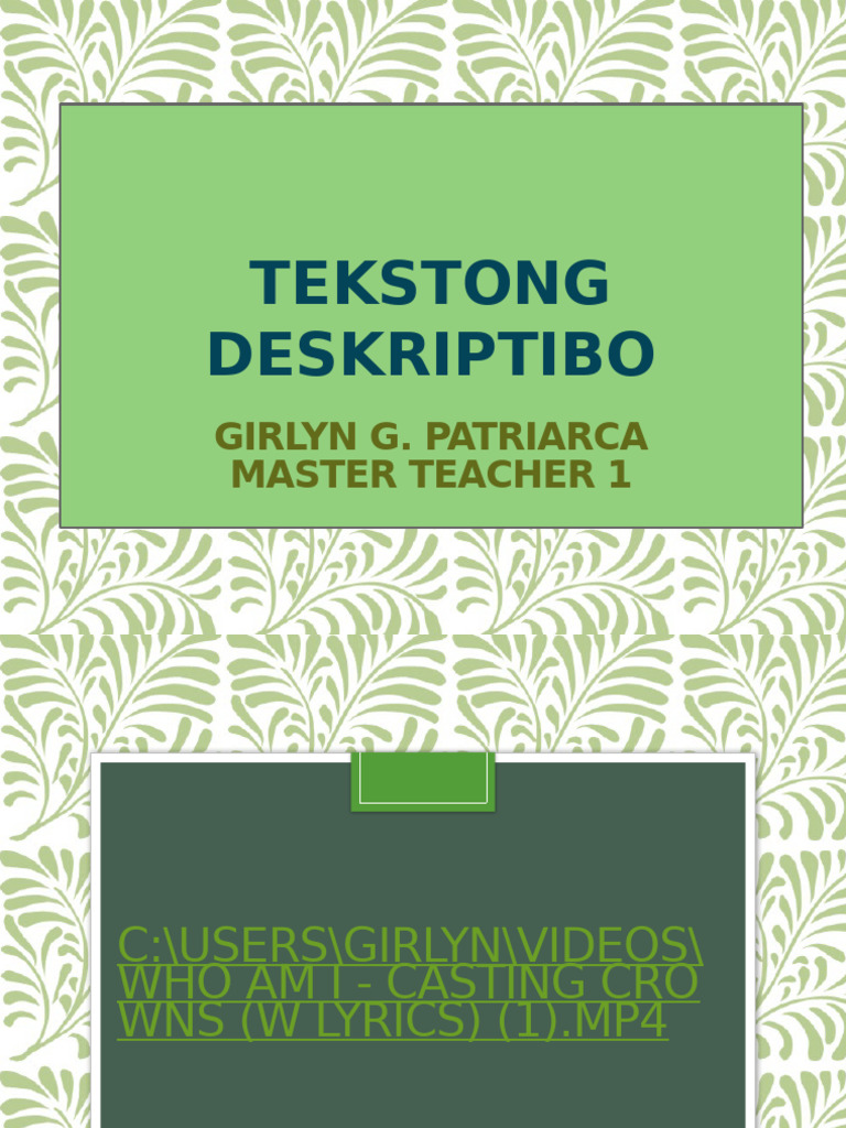 Tekstong Deskriptibo | PDF
