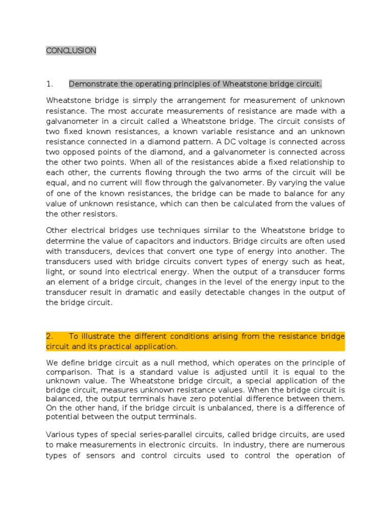 Ee 101 Lexp 3 Conclusion | PDF | Electrical Resistance And Conductance ...
