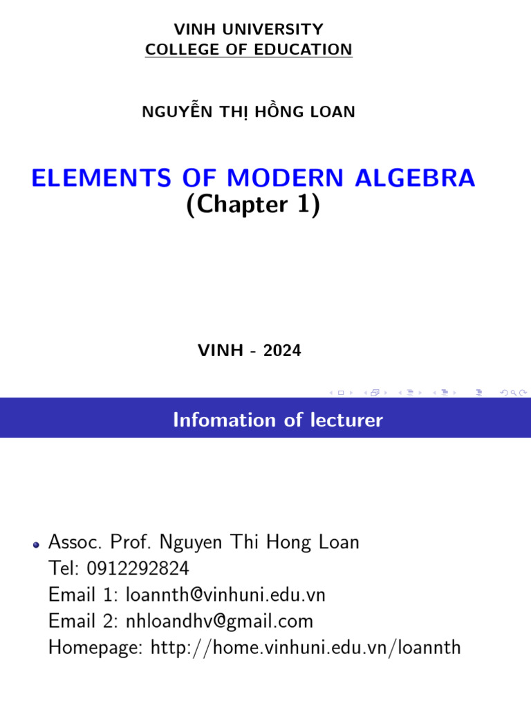 Chapter 1 - Slides - Elements of Modern Algebra | PDF | Group (Mathematics) | Group Theory