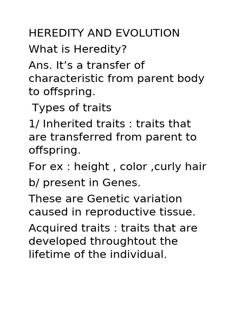Heredity and Evolution | PDF