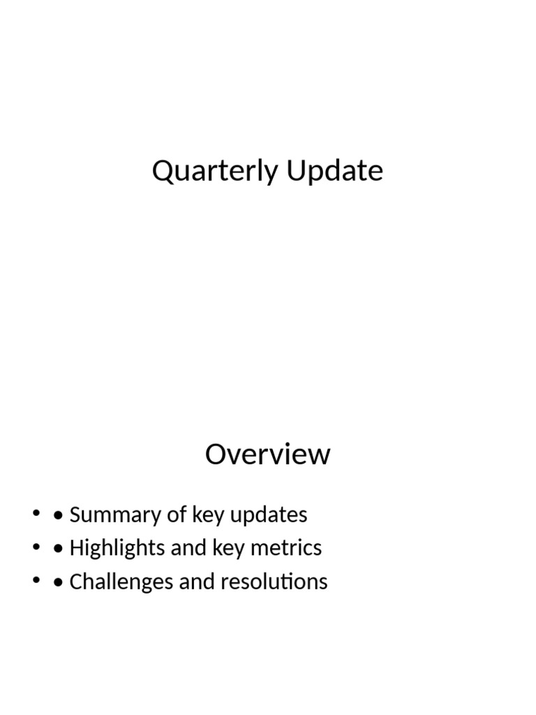 Quarterly Business Update Summary | PDF