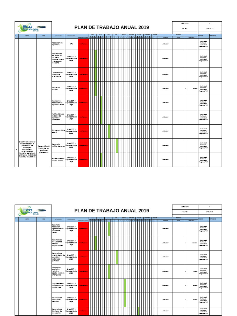 Plan de Trabajo Anual 2019 | PDF