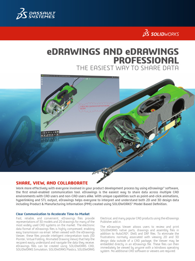 eDRAWINGS PDF | PDF | 3 D Computer Graphics | Software