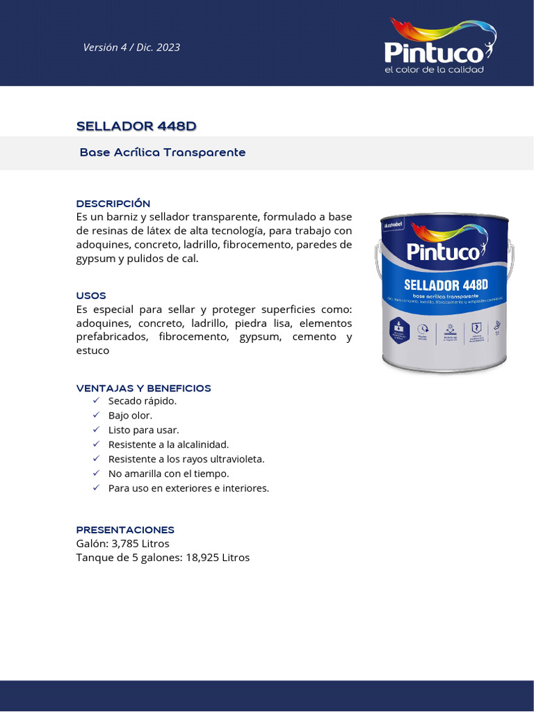 Sellador 448d 1 | PDF | Materiales