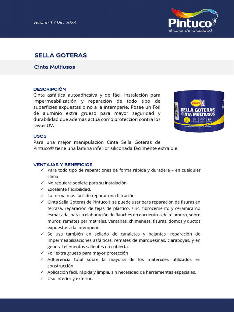 Sella Goteras Cinta Multiusos | PDF