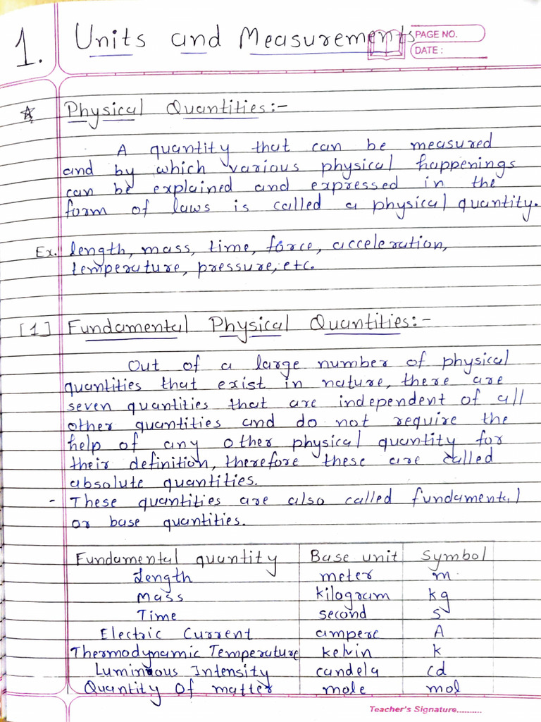 Unit 1 Units Measurement English (2) | PDF