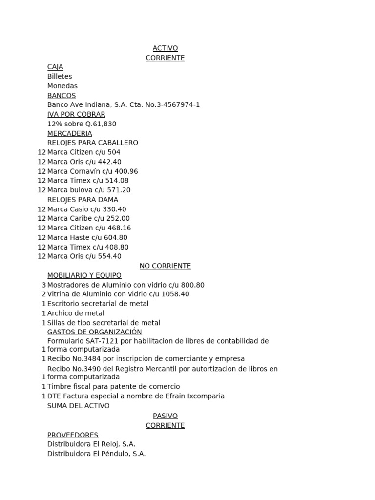 Ejercicio No.6 | PDF | Contabilidad | Bancos