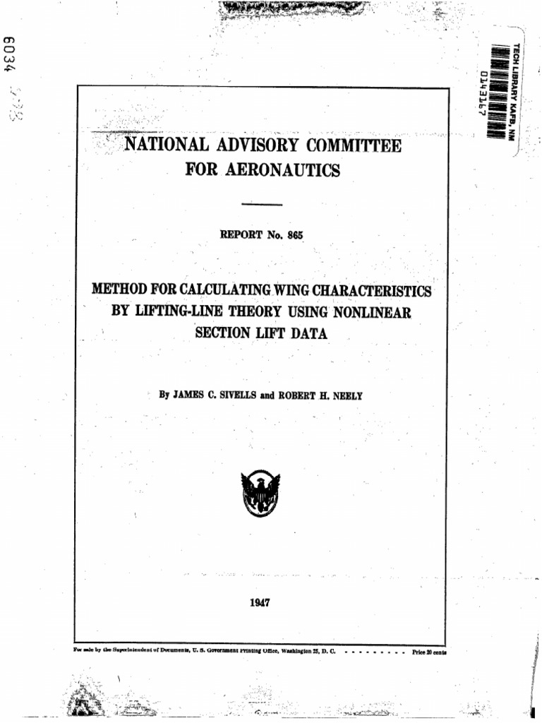 Method For Calculating Wing Characteristics by Lifting-Line Theory ...