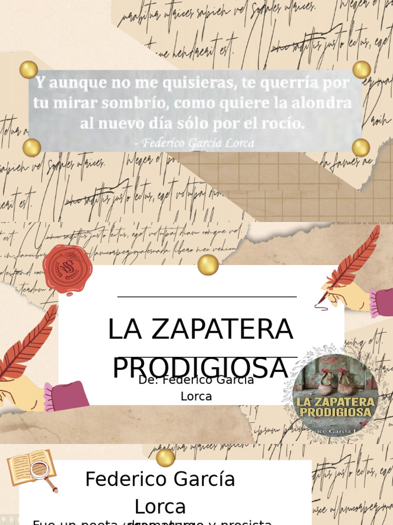 Presentación Proyecto de Literatura Vintage Ilustrado | PDF | Federico García Lorca