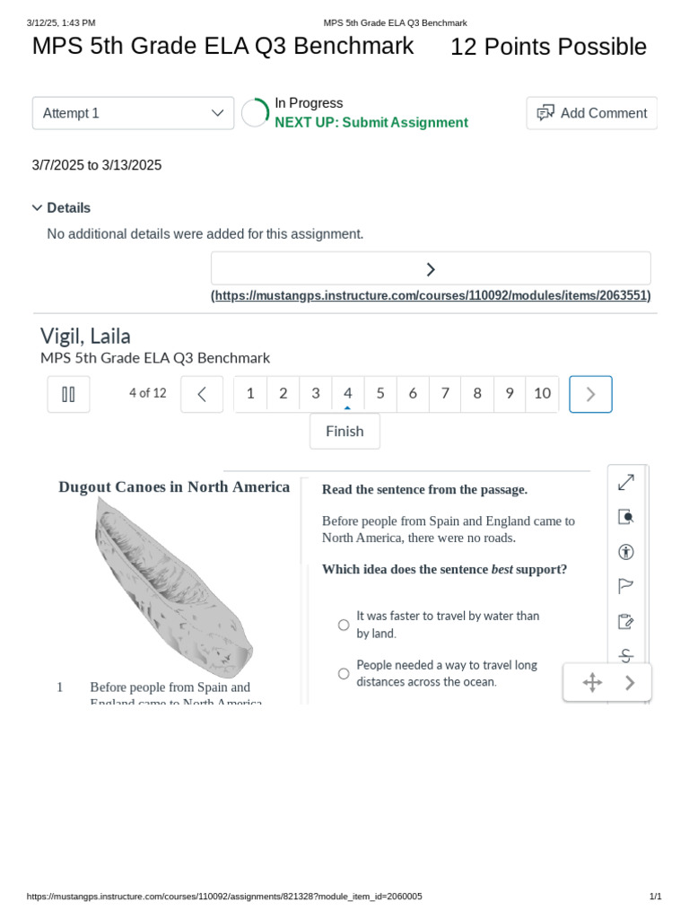 5th Grade ELA Q3 Benchmark Assessment | PDF