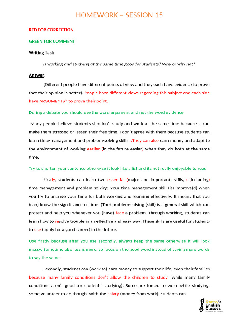 Sample For Correcting GW2 HW15 by Anna | PDF | Time Management | Professional Skills