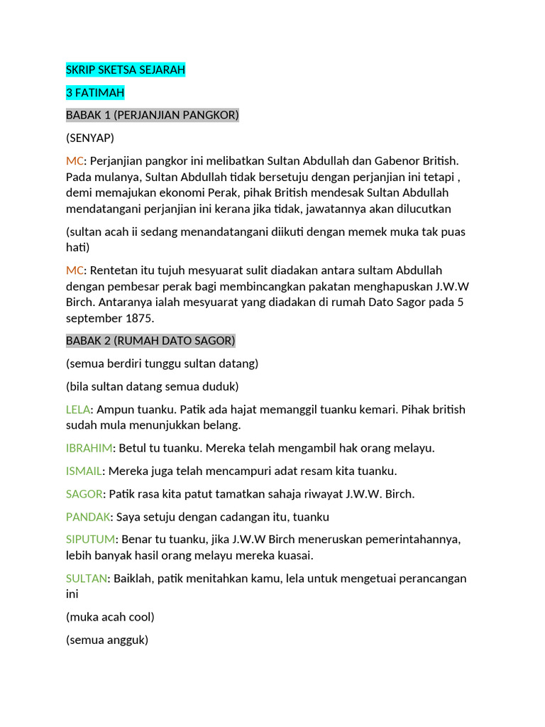 SKRIP SKETSA SEJARAH | PDF