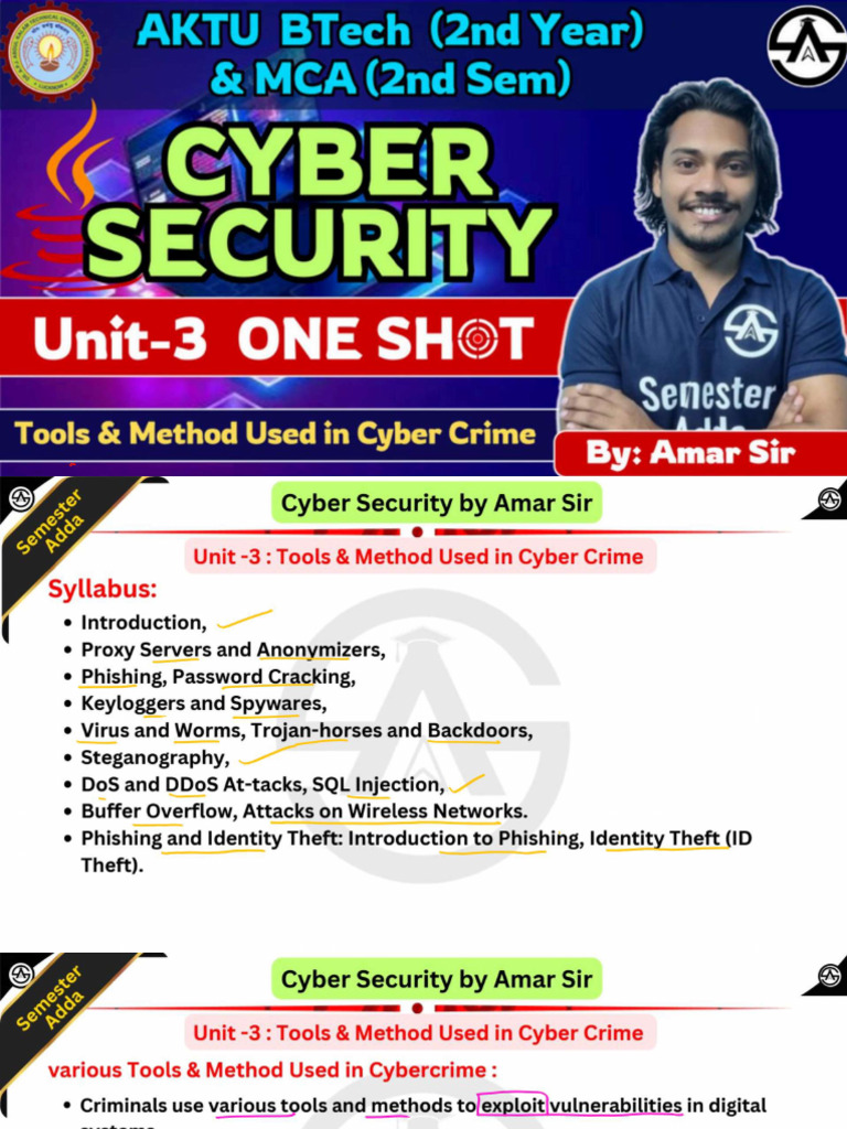 Cyber Security Unit-3 One Shot Marathon Notes | PDF