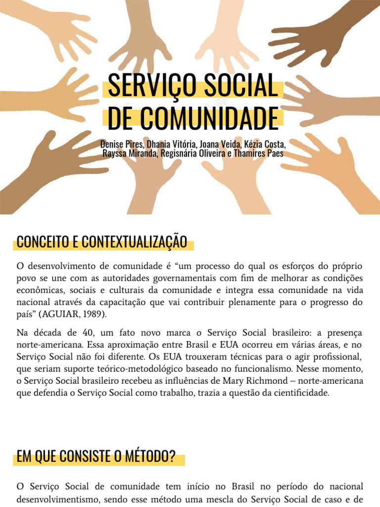 Serviço Social de Comunidade: Conceitos e Métodos | PDF | Sociologia ...