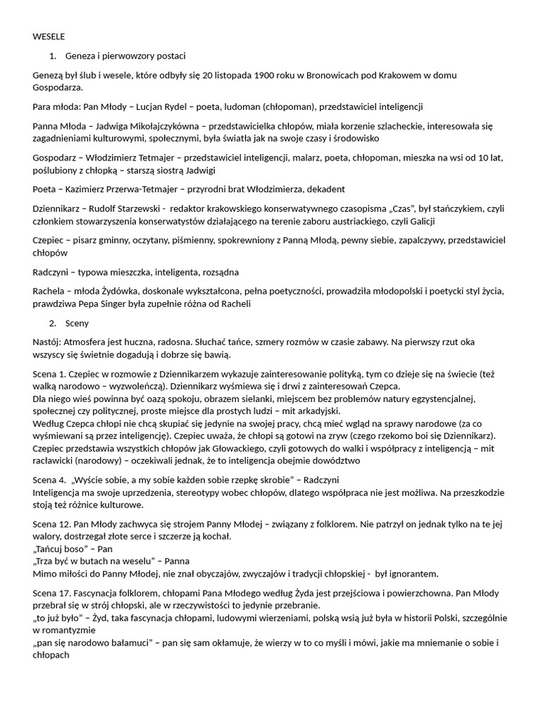 Wesele - Akt 1 | PDF