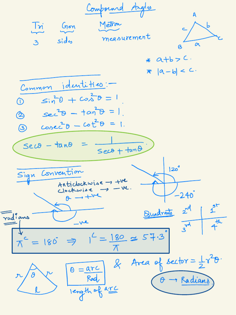 Compound Angles Basic Theory Results | PDF | Euclidean Plane Geometry ...