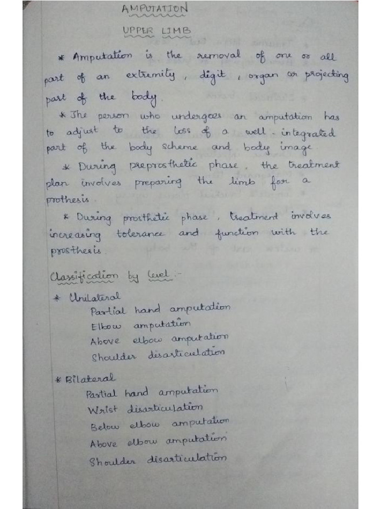 Upper Limb Amputation | PDF