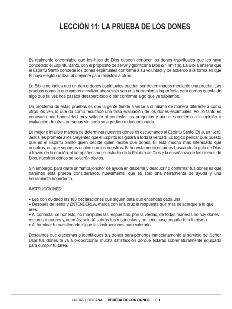 Descubre tus Dones Espirituales | PDF | Oración | Dios