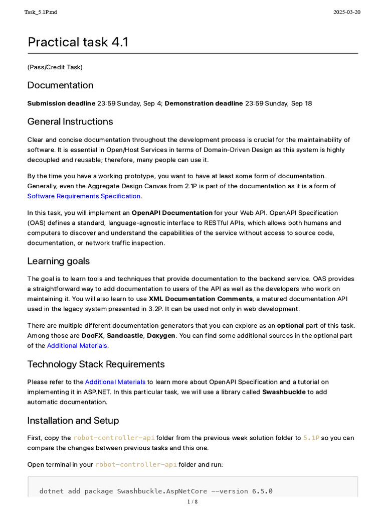 SIT331-5.1P-TaskSheet | PDF | Xml | Software Engineering