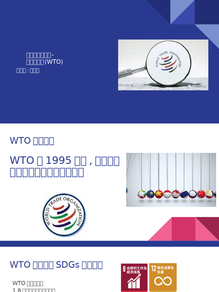 國際組織大探索 世界貿易組織 (Wto) | PDF