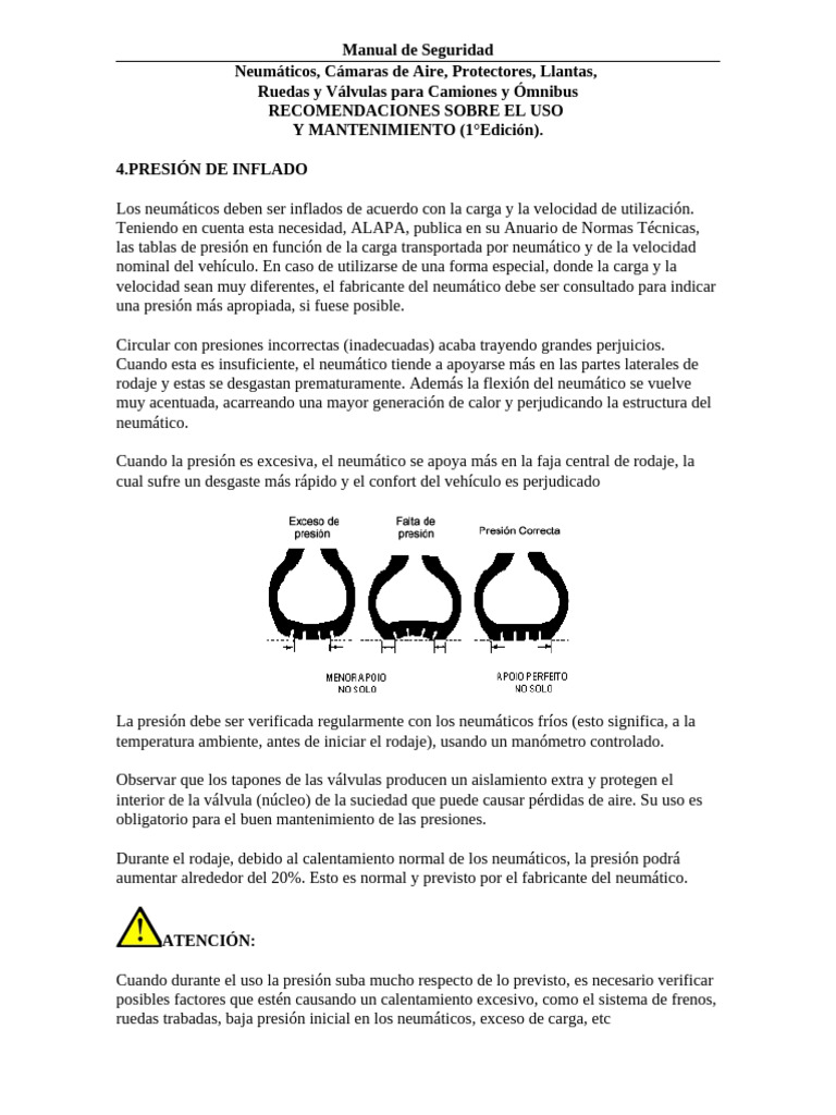 Presión de Inflado | PDF