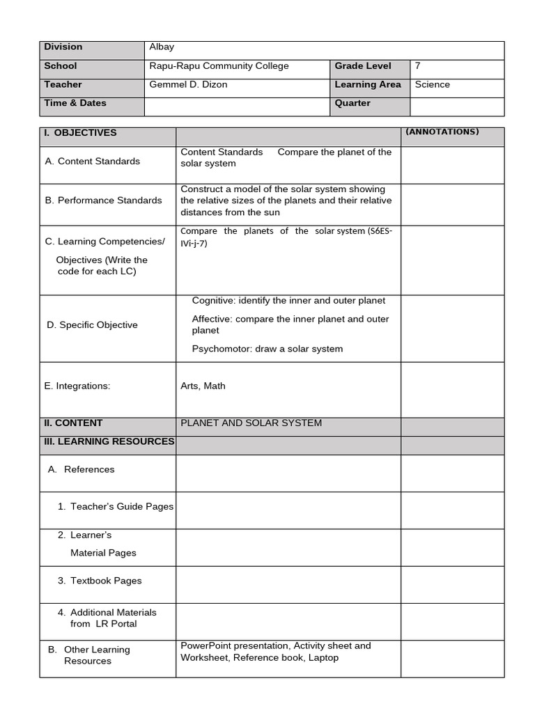 Science 5es, solar system | PDF | Planets | Solar System