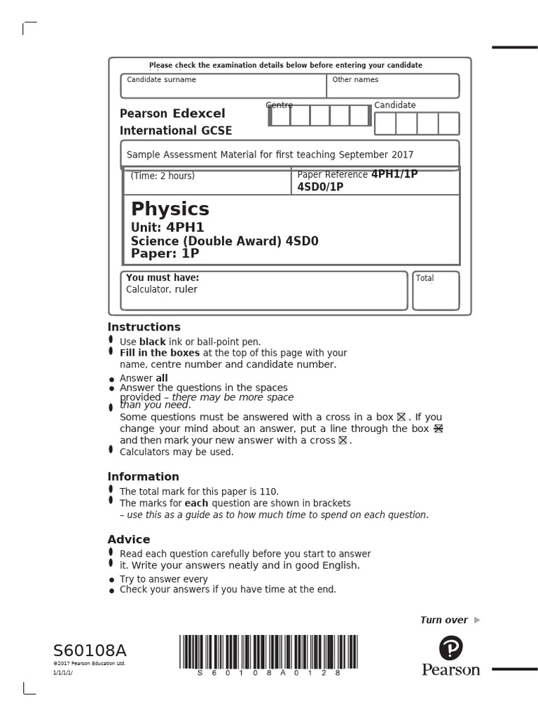 Speciman Paper 1 Physics | PDF | Light | Frequency