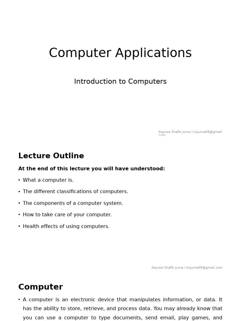 Introduction To Computers | PDF | Computer Data Storage | Personal Computers