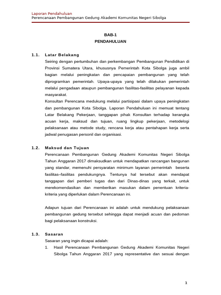 A BAB 1 Laporan Pendahuluan | PDF