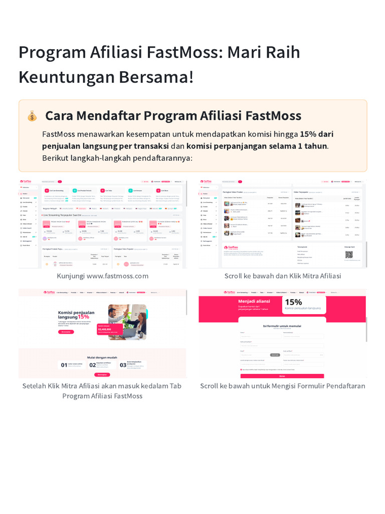 Program Afiliasi FastMoss_ Mari Raih Keuntungan Bersama! | PDF