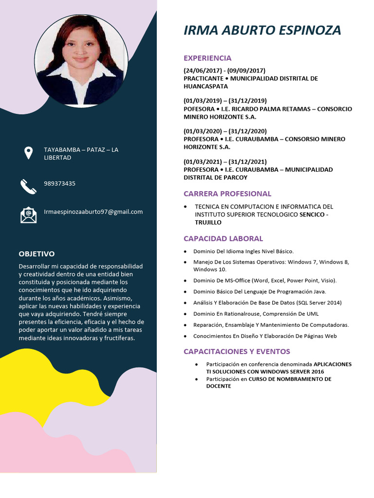 CV Irma | PDF | Ciencias de la Computación | Informática