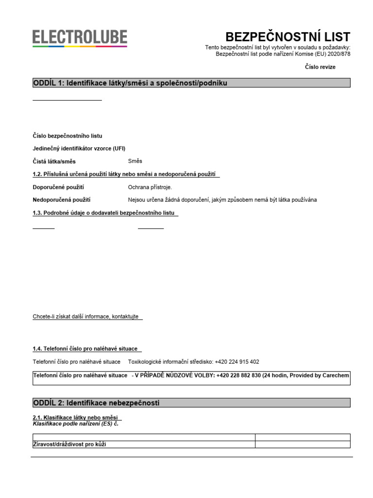 Cze CZ 20231020 Msds | PDF