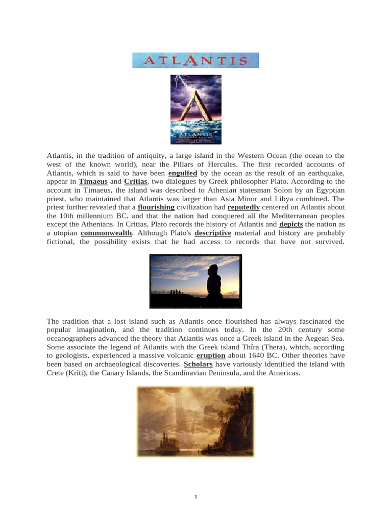 History and Theories of Atlantis | PDF | Atlantis | Plato