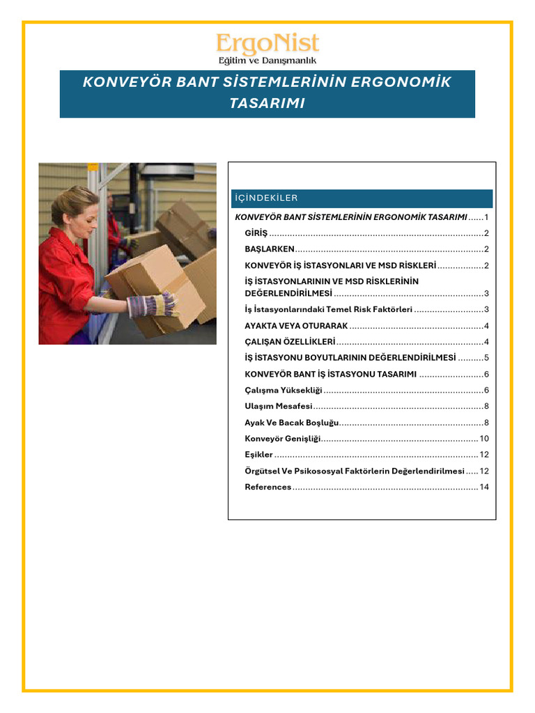 Konveyör Bant Sistemlerinin Ergonomik Tasarımı | PDF